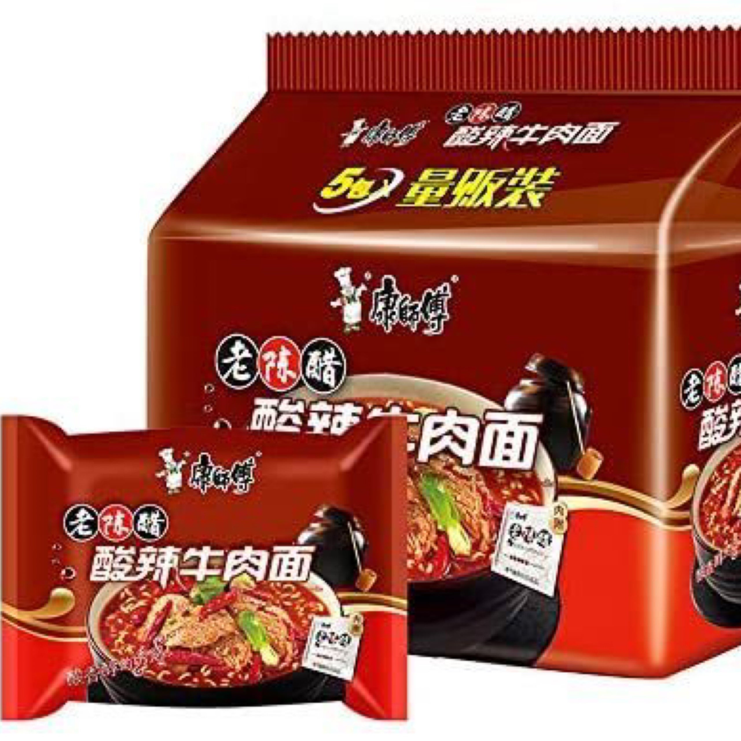 康师傅经典五入-酸辣牛肉*570g KSF Instant Noodles - Hot & Sour Artificial Beef ...